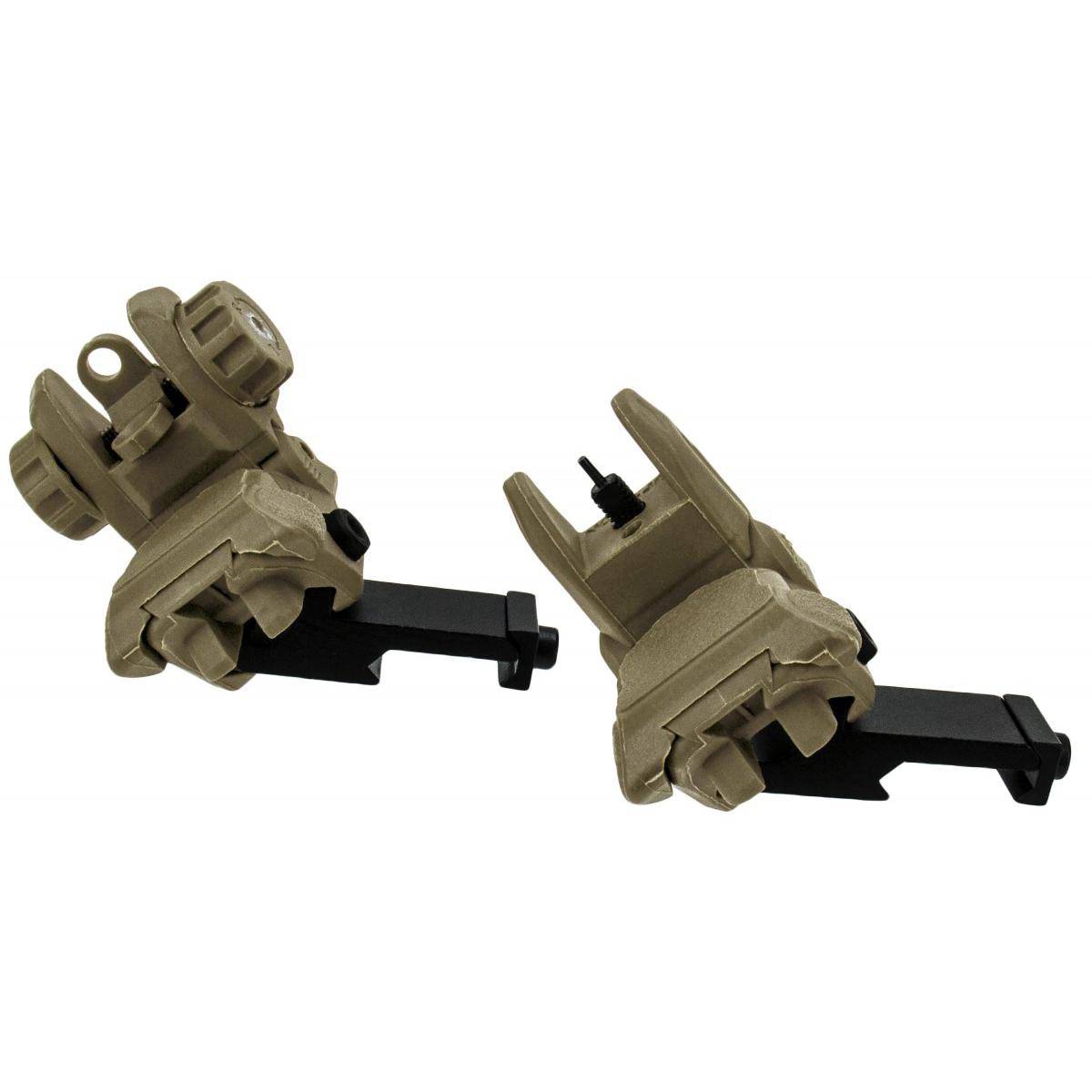 Tacfire AR-15 45 Degree/Low Profile Pop Up Sights - Tan - Feather Arms