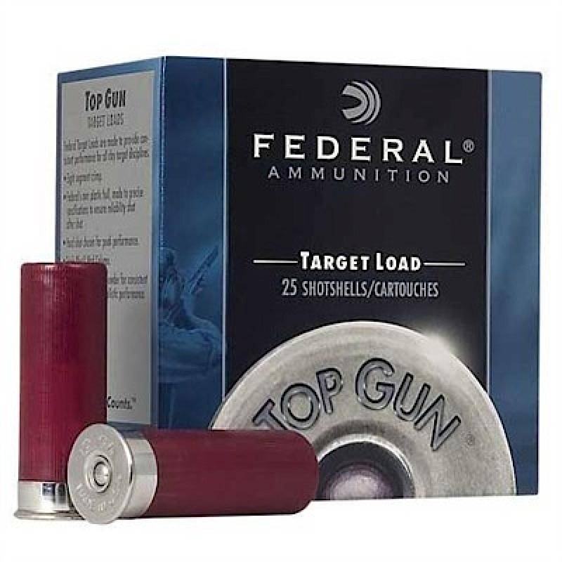 Federal Top Gun Target Shotshell 12 ga 2-3/4″ 7/8 oz #8 1200 fps 25/Box ...