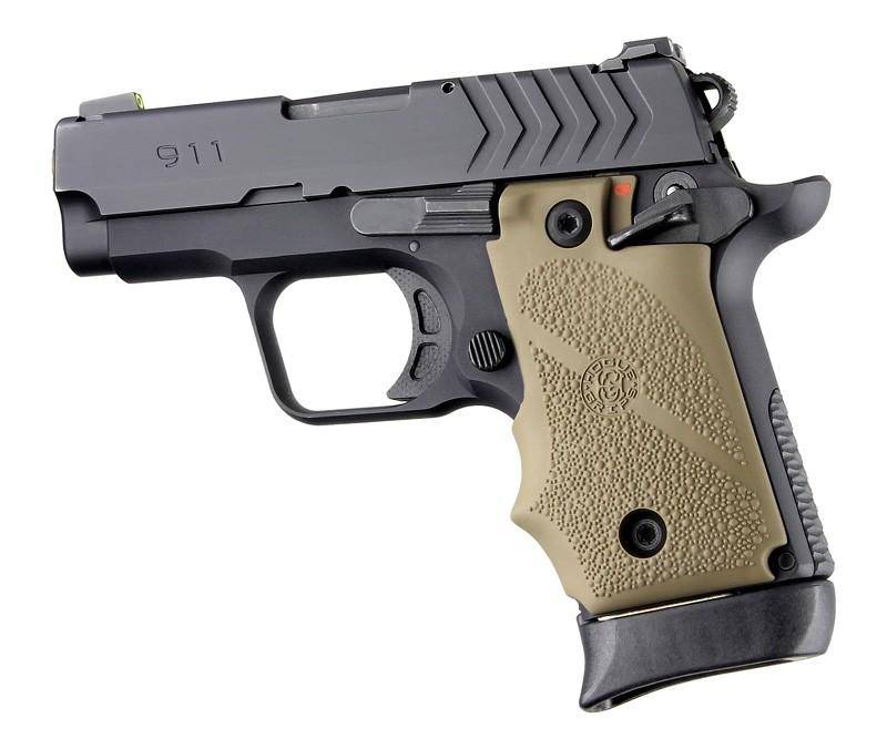 Hogue Ambi Safety Rubber Grip for Springfield Armory 911- FDE - Feather ...
