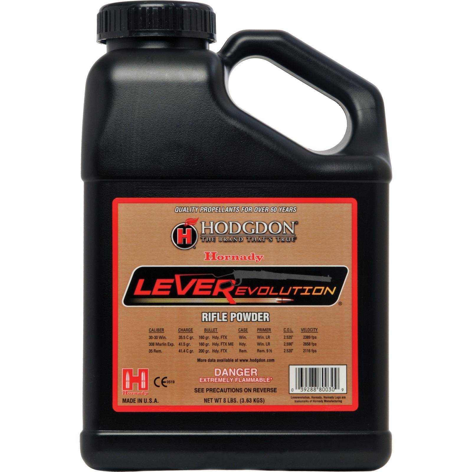 Hodgdon LEVERevolution Spherical Rifle Powder 8 lbs - Feather Arms