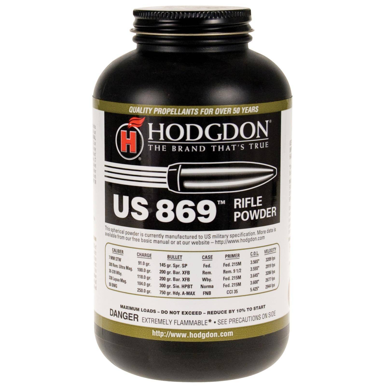 Hodgdon US 869 Spherical Rifle Powder 1 Lbs - Feather Arms