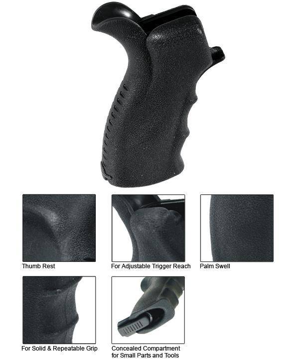 Leapers UTG Model 4/15 Ergonomic Pistol Grips - Black - Feather Arms