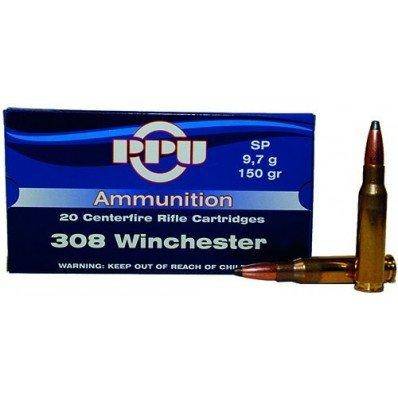PPU Rifle Ammunition .308 Win 150 gr SP 2820 fps 20/ct - Feather Arms