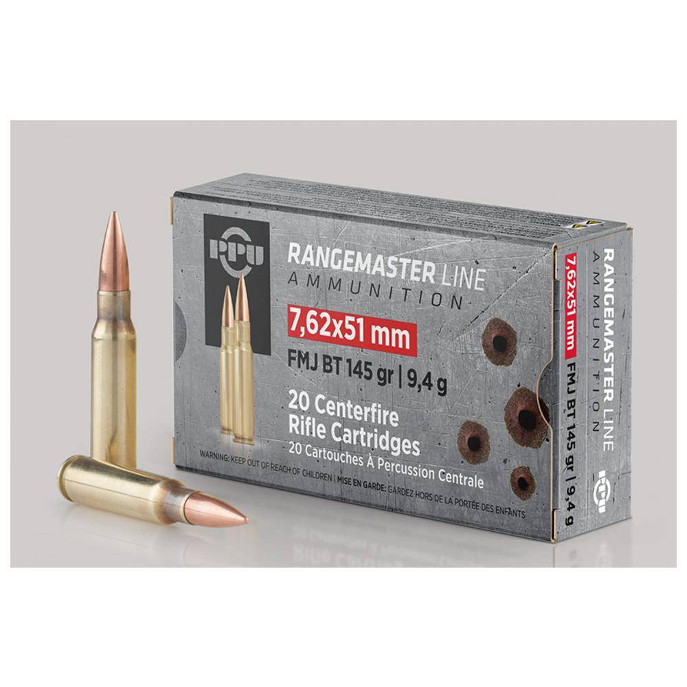 7.62×51 RangeMaster FMJBT145gr 20 Rounds - Feather Arms