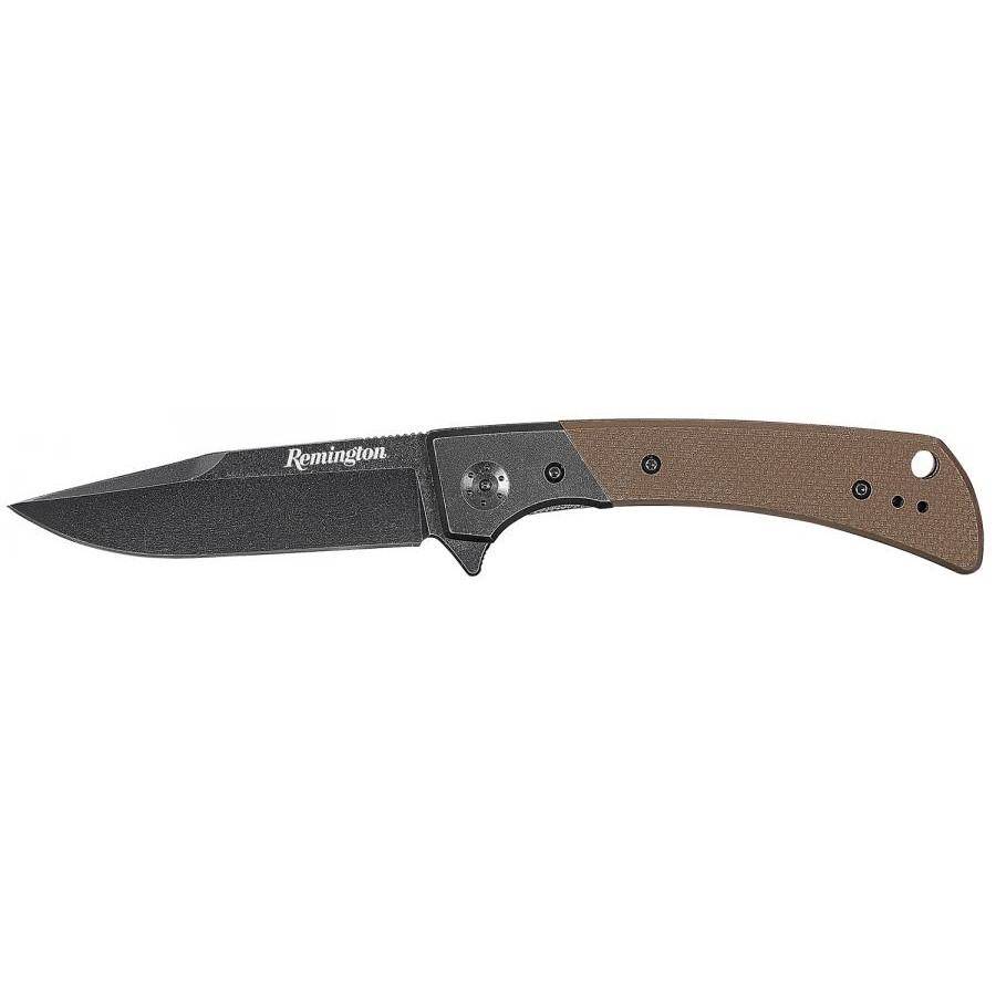 Remington Edc Drop Point Folding Knife 4″ Blade Tan - Feather Arms