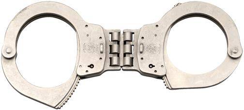 Smith & Wesson Universal Size Handcuff - Hinged Nickel - Feather Arms