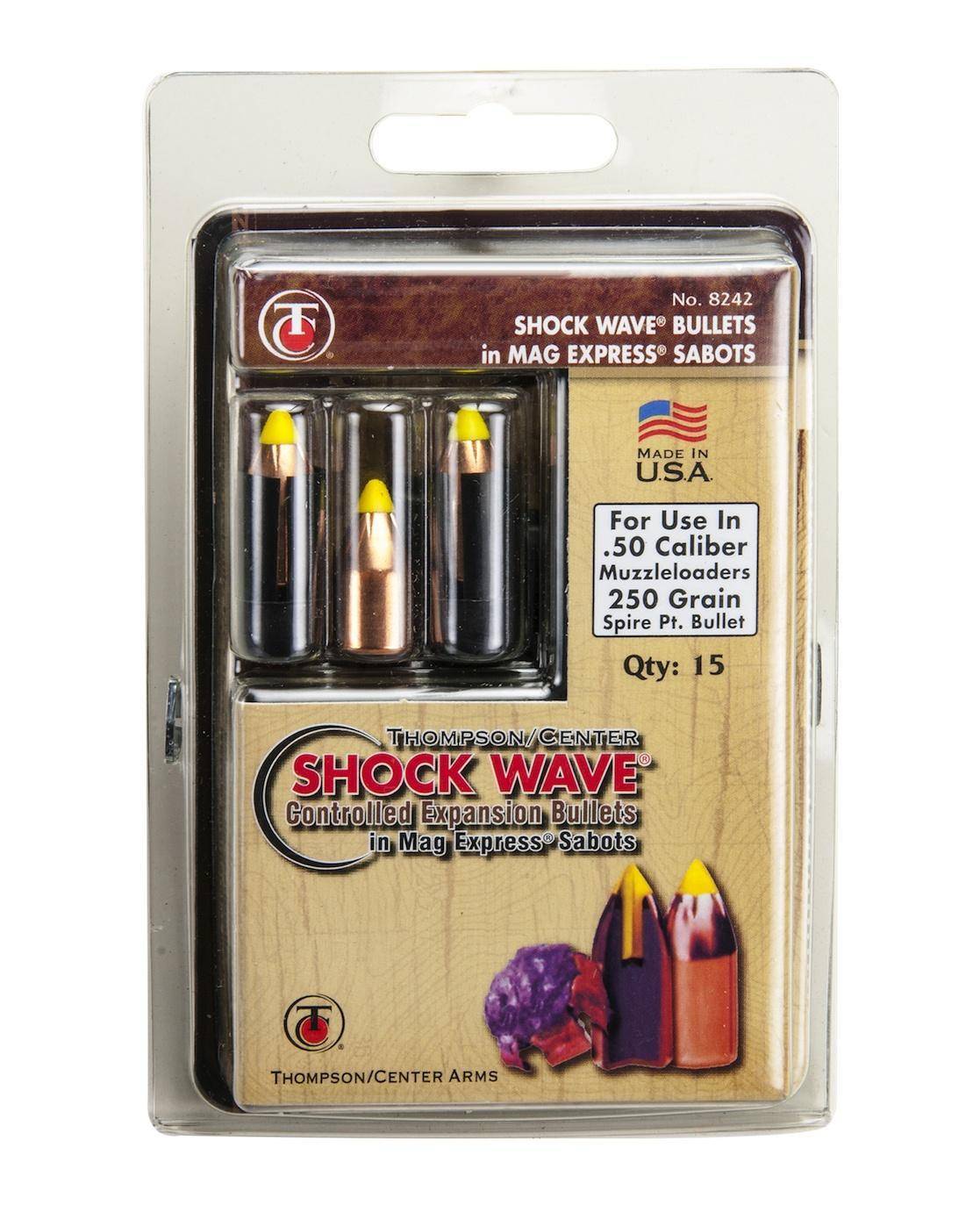 Thompson Center Shockwave Spire Point Polymer Tip Bullets .50 cal Sabot ...