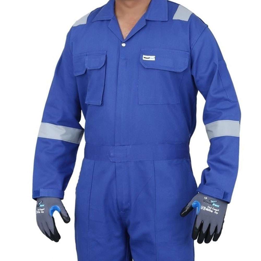 Buy Vaultex SEV 240GSM Cotton Coverall , Royal Blue, Large Online UAE