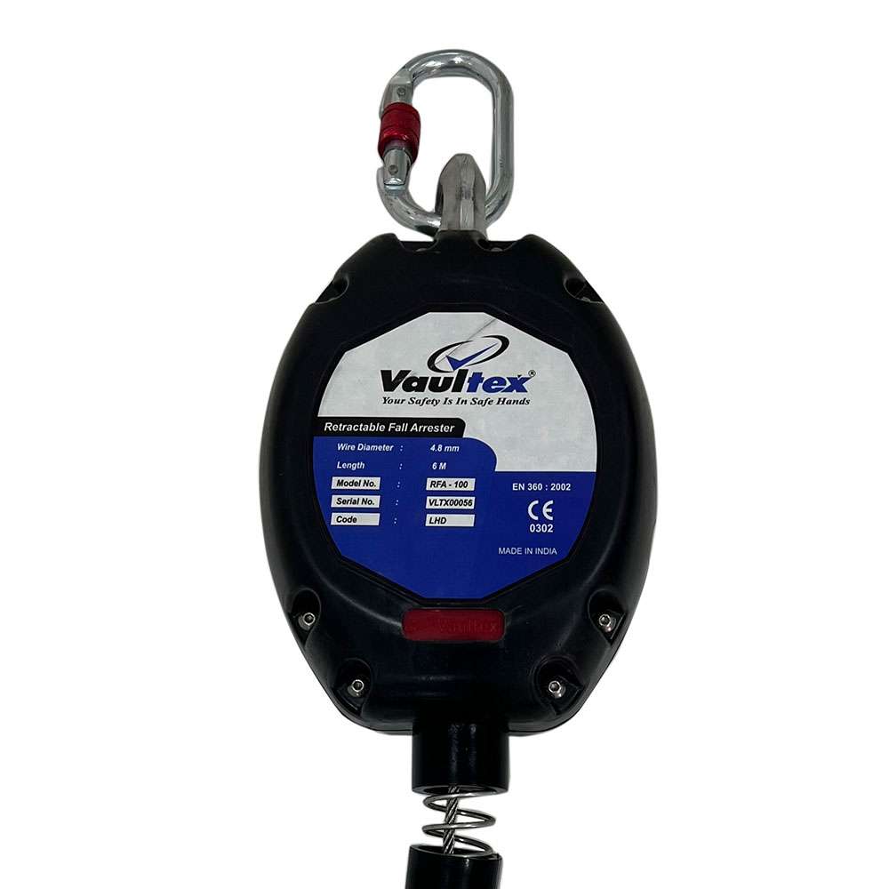 Vaultex LHD 6 Mtr Wire Rope Retractable Fall Arrester