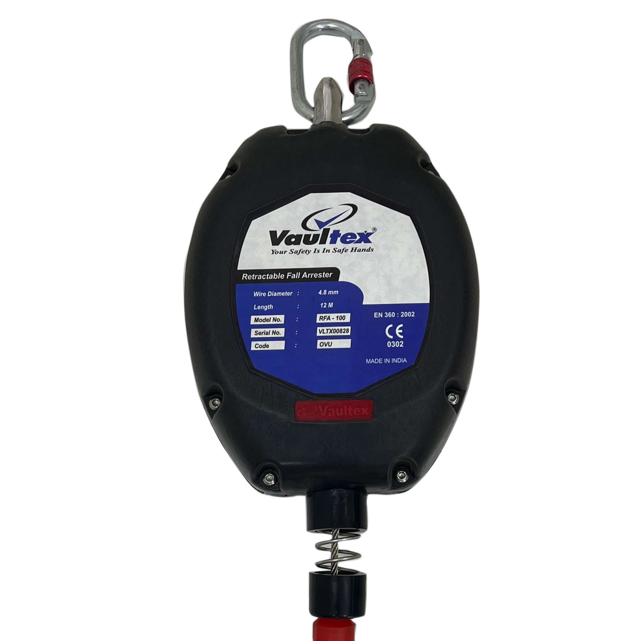 Vaultex OVU 12 Mtr Wire Rope Retractable Fall Arrester