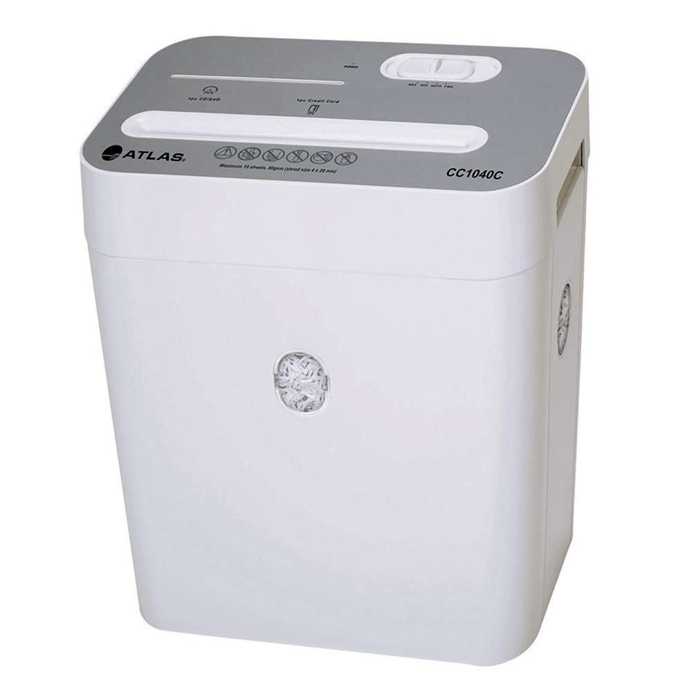 Atlas Paper Shredder 10-Sheet Cross Cut 4x29mm White | UAE