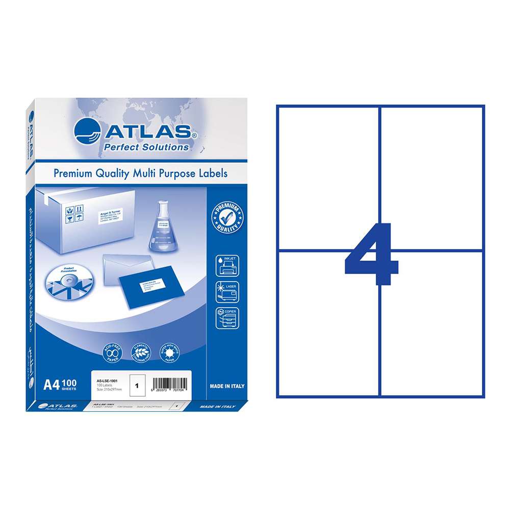 Atlas Label 4/105 x 148mm | Pack of 100 Sheets