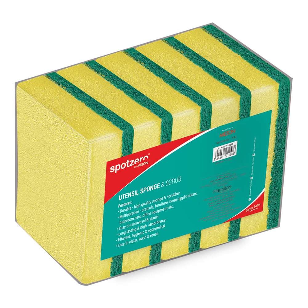 Spotzero by Milton Sponge & Scrub Set Multi-Use Pack of 5