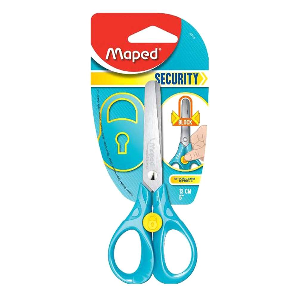 Maped Security 3D Scissors 13cm Standard Blades Silver Blue