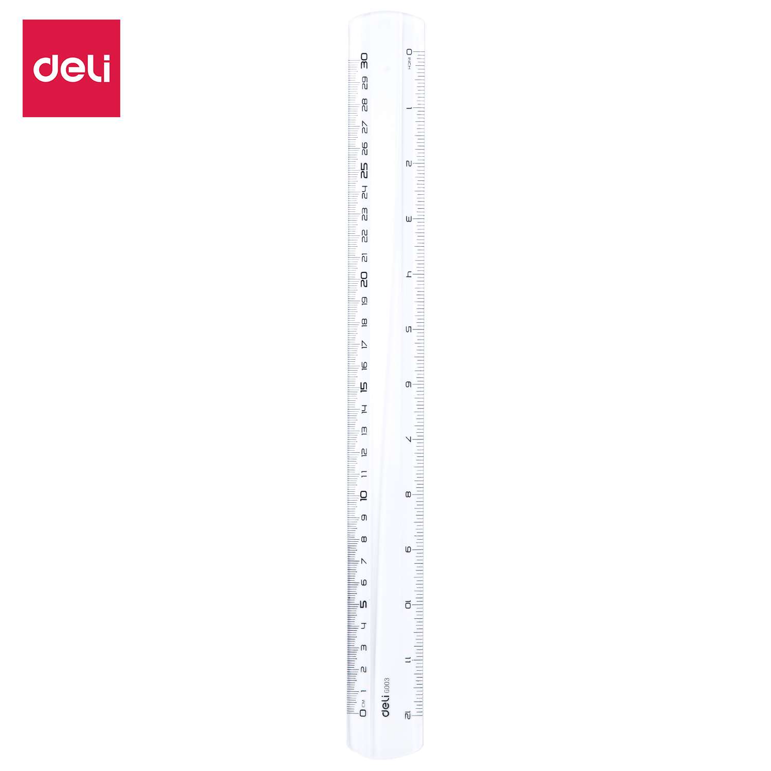 Deli Ruler, Polystyrene, 30cm, Transparent