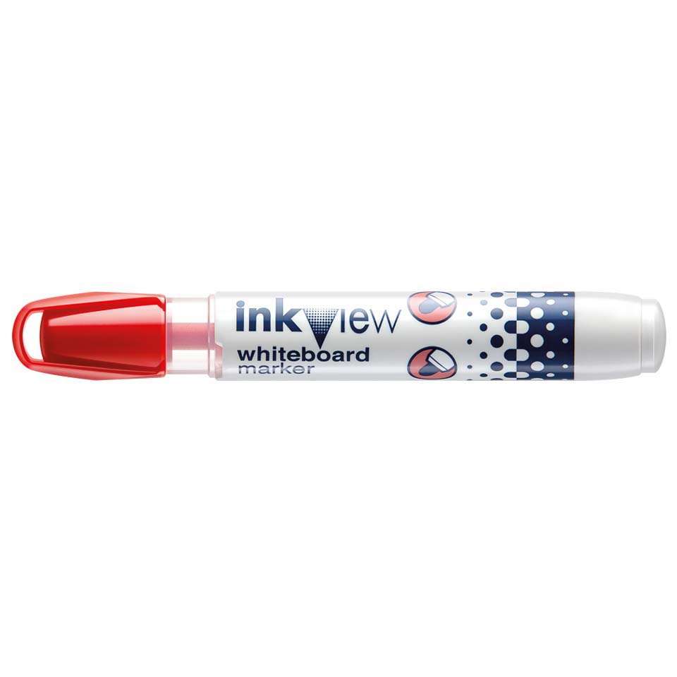 Uni InkView Whiteboard Marker, Bullet Tip, Bold Shade - Red