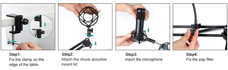 BigPassport Cardioid Microphone with Boom Arm (Pro-Sound_M800B) | HSN ...