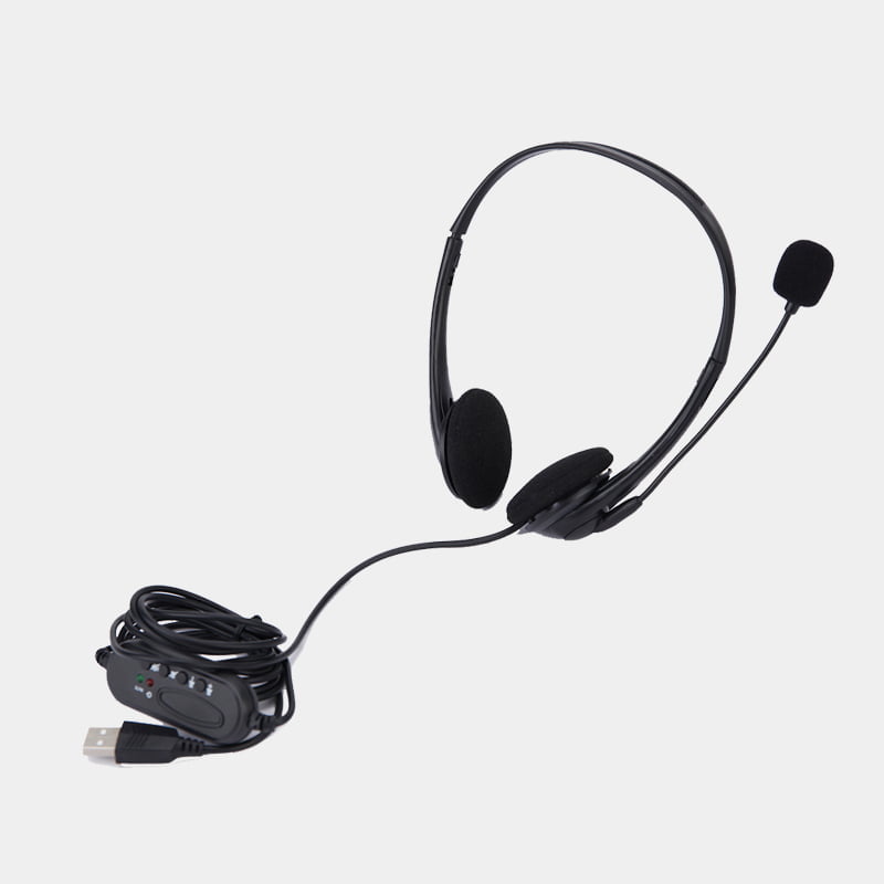 BigPassport USB Headphone with mic, Wired Computer Laptop Headset for ...