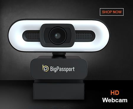 BigPassport: Noise Cancelling Headphone, Webcam, Microphone.