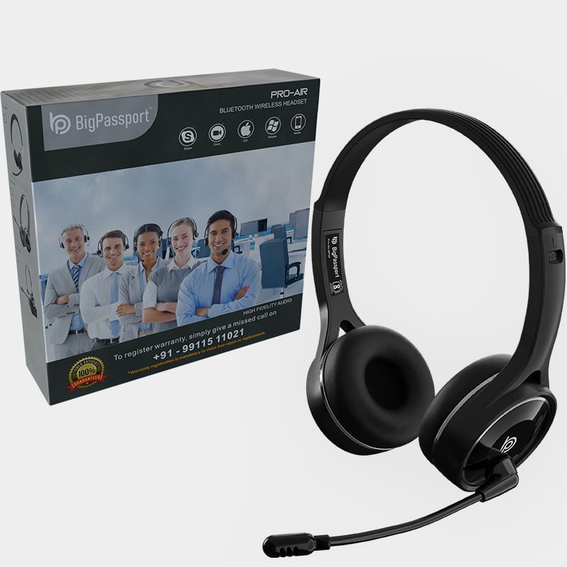 BigPassport Bluetooth Wireless Headphone with Mic (Model: Pro-Air BP30 ...