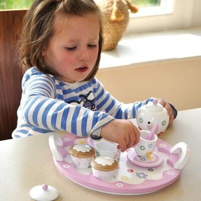 Flower Tea Party - wooden tea set by Indigo Jamm - Women-Owned ...