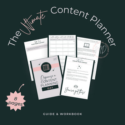 The Ultimate Content Planning Day Guide & Workbook Printable | 8-Page Workbook for Social Media ...