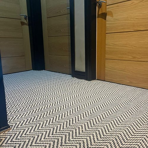 Chevron Carpet - Black & White | Floor Depot