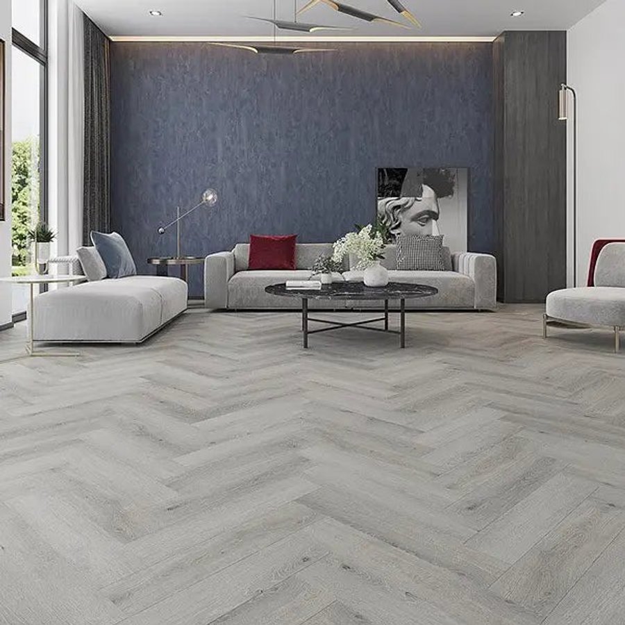Cuban Grey Oak Herringbone 5.2mm SPC Click | Floor Depot