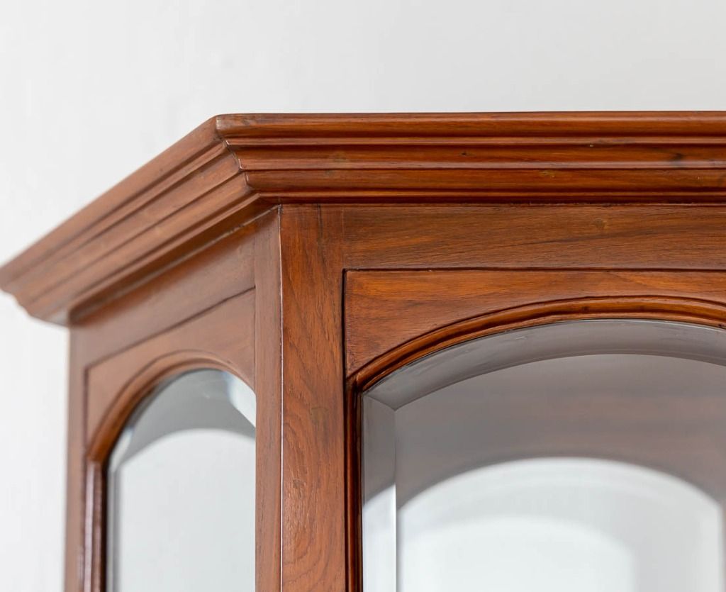 British Colonial Six Sided Teakwood Display Cabinet - The Past Perfect ...