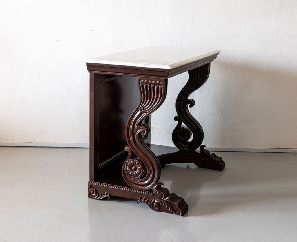 British Colonial Dark Mahogany Console Table - The Past Perfect Collection
