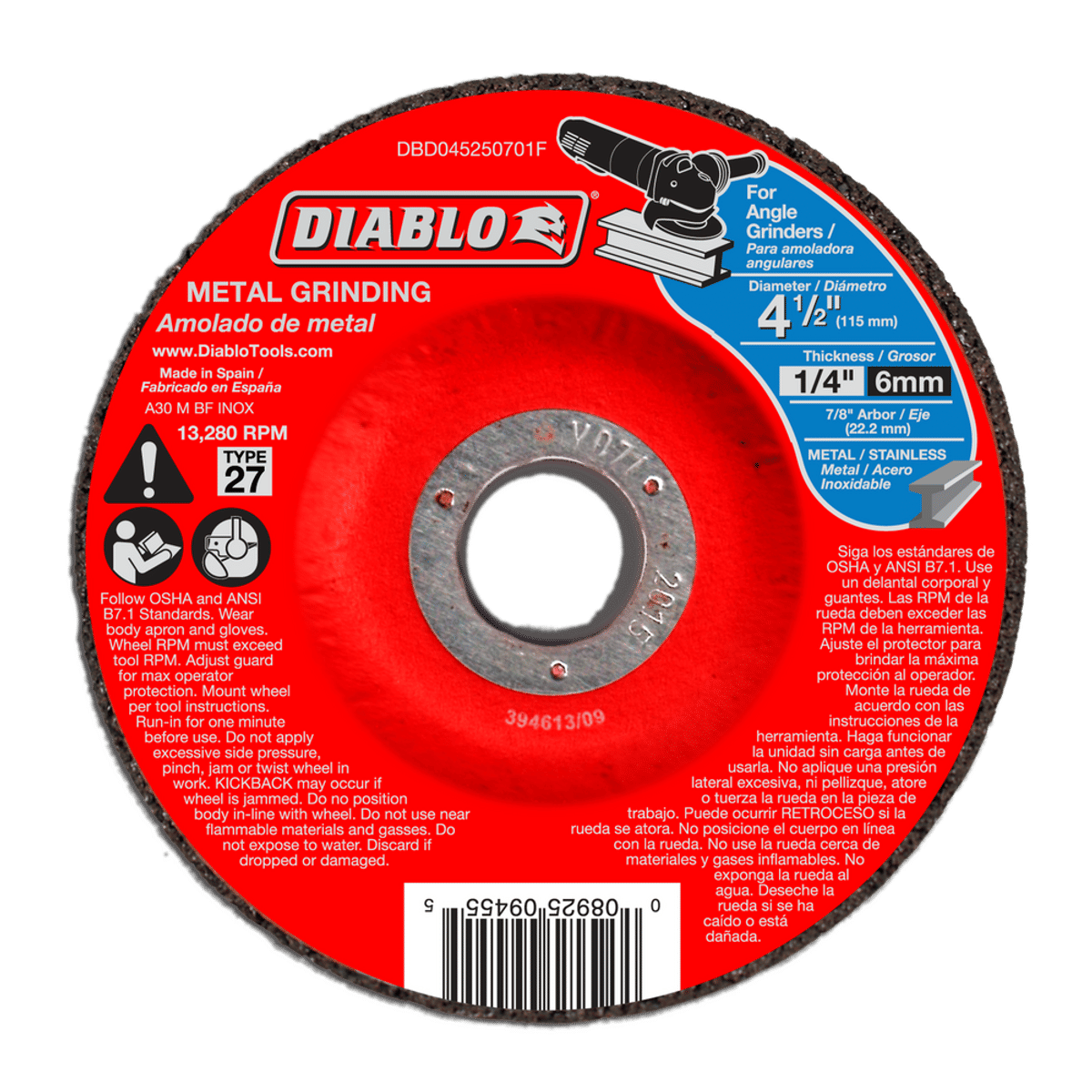 DBD045250701F | Cut-Off & Grinding Discs | Metal Grinding | Bonded ...