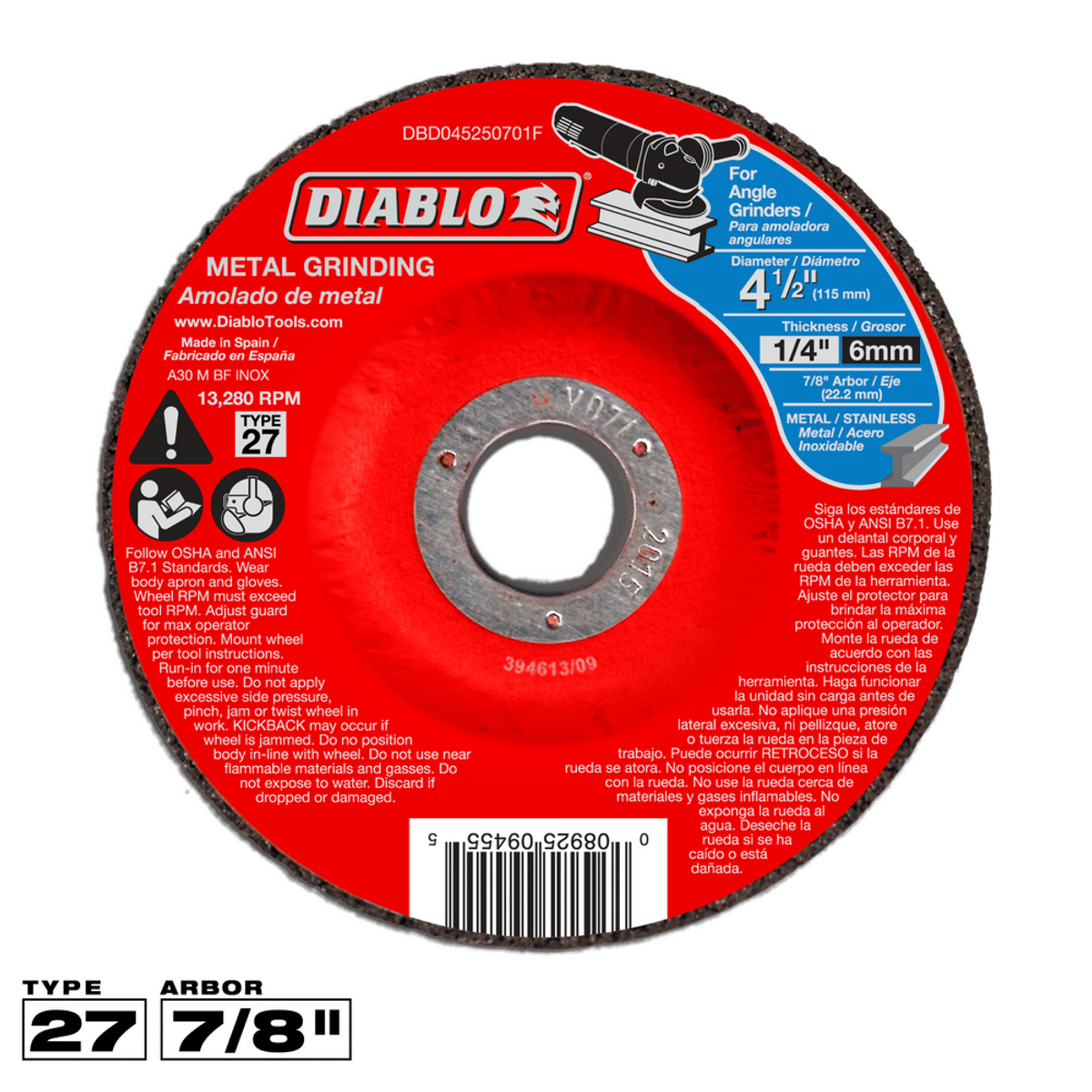 DBD045250701F | Cut-Off & Grinding Discs | Metal Grinding | Bonded ...