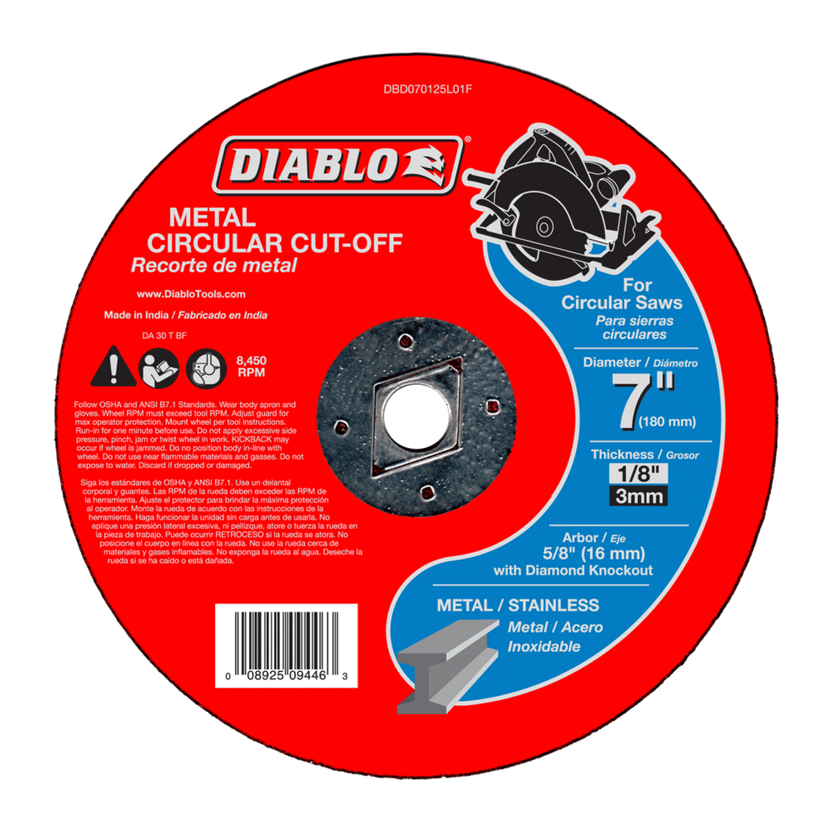 DBD070125L01F | Cut-Off & Grinding Discs | Metal Cutting | Bonded ...