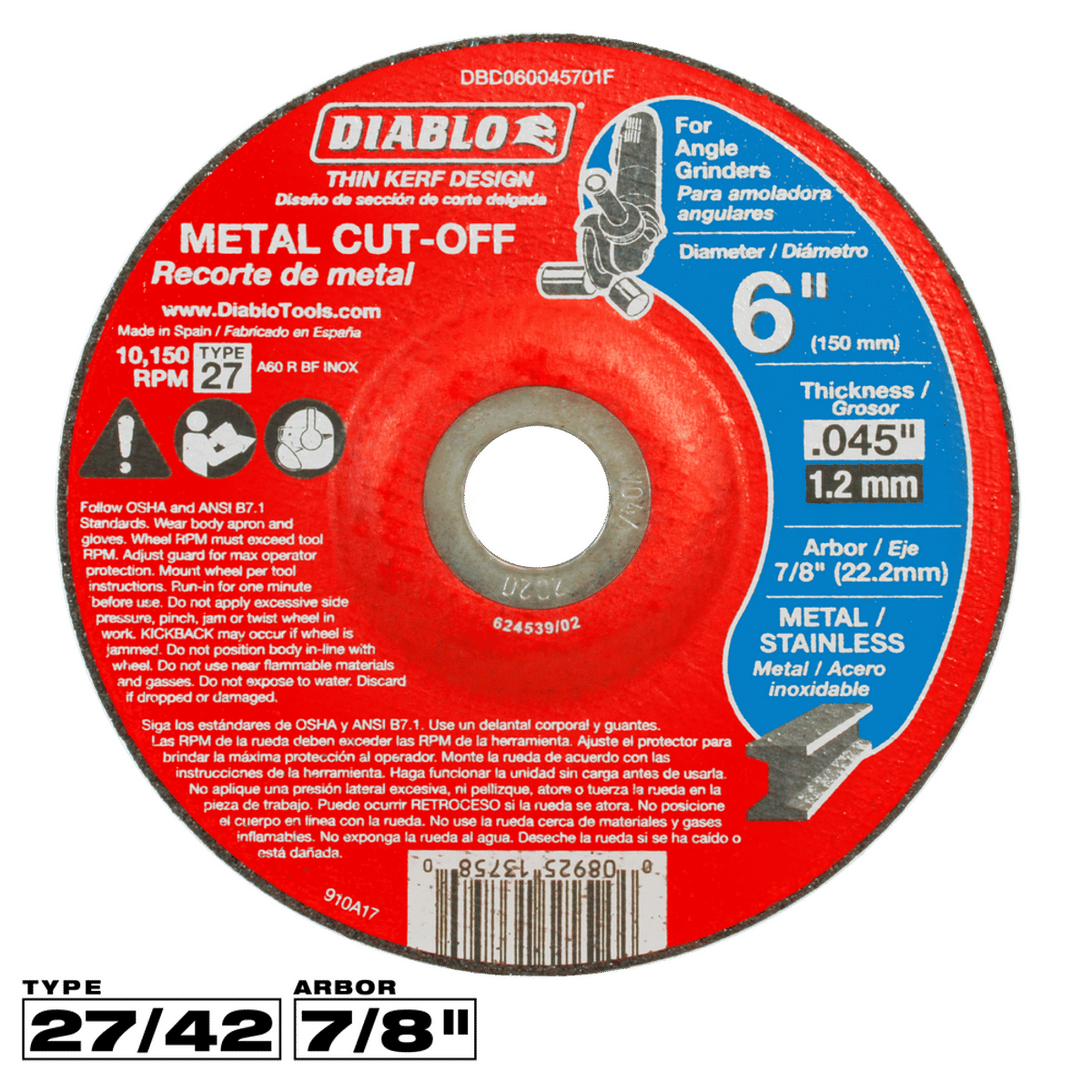 DBD060045701F | Cut-Off & Grinding Discs | Metal Cutting | Bonded ...