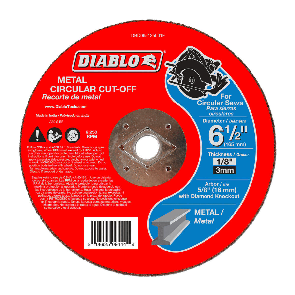 DBD065125L01F | Cut-Off & Grinding Discs | Metal Cutting | Bonded ...