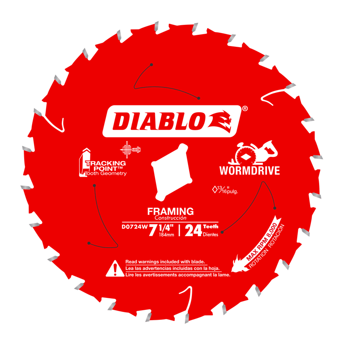 D0724W | Circular Saw Blades | Wood Cutting | Framing - Diablo Tools