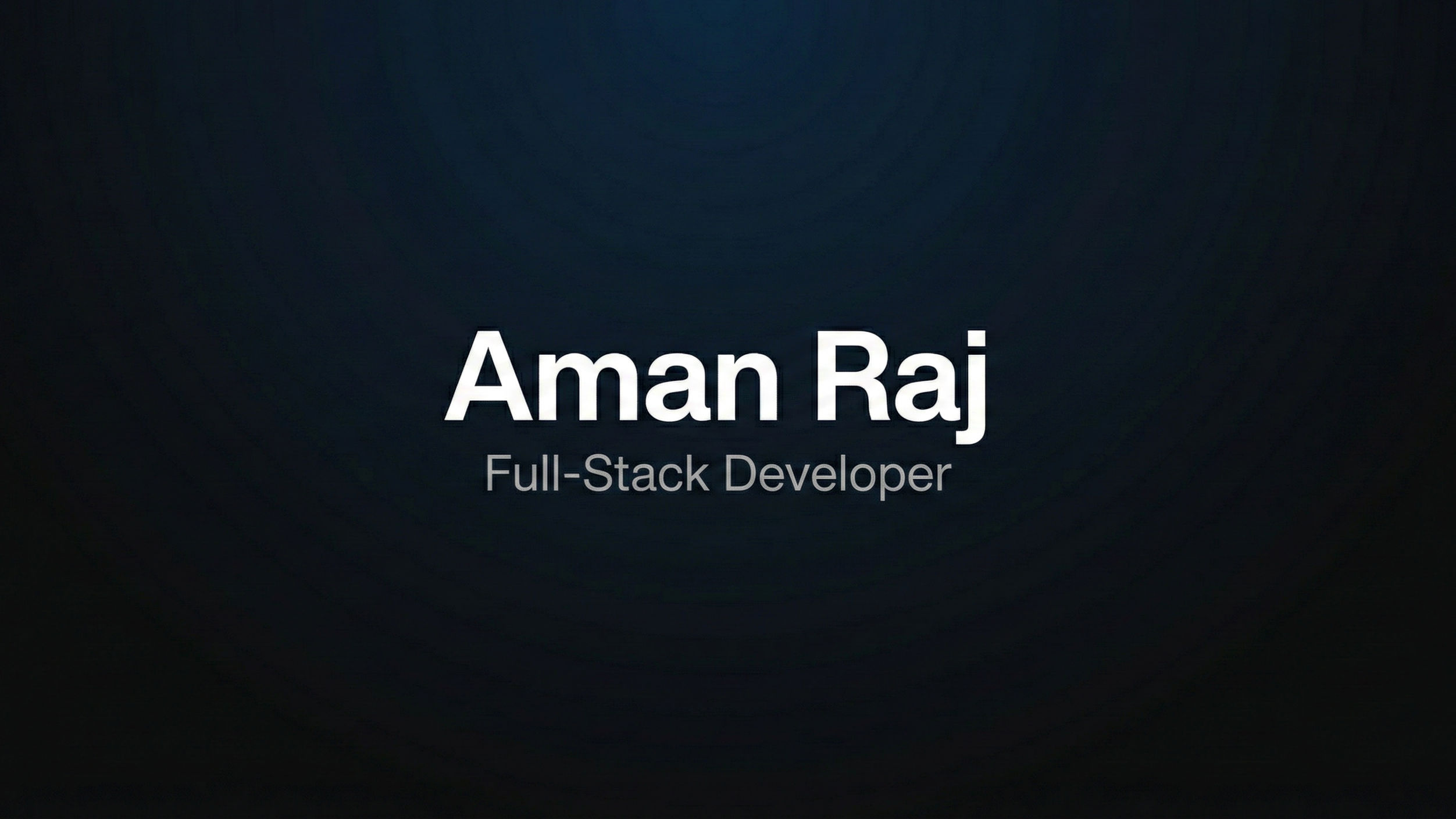 Aman Raj - Full Stack Developer & Web Dev Portfolio