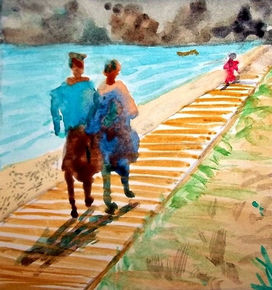 On the Boardwalk, by the artist Ron Vickers | Gallea