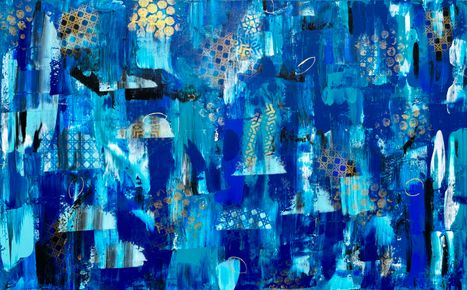 Rythmes, bleu & or, by the artist Julien Girard | Gallea