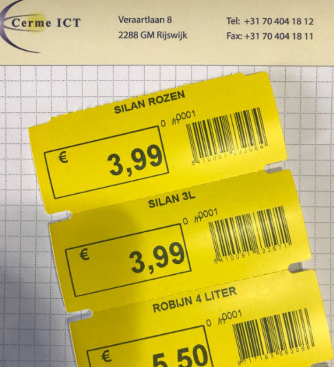 Schapkaarten geel 80x33 1000/rol