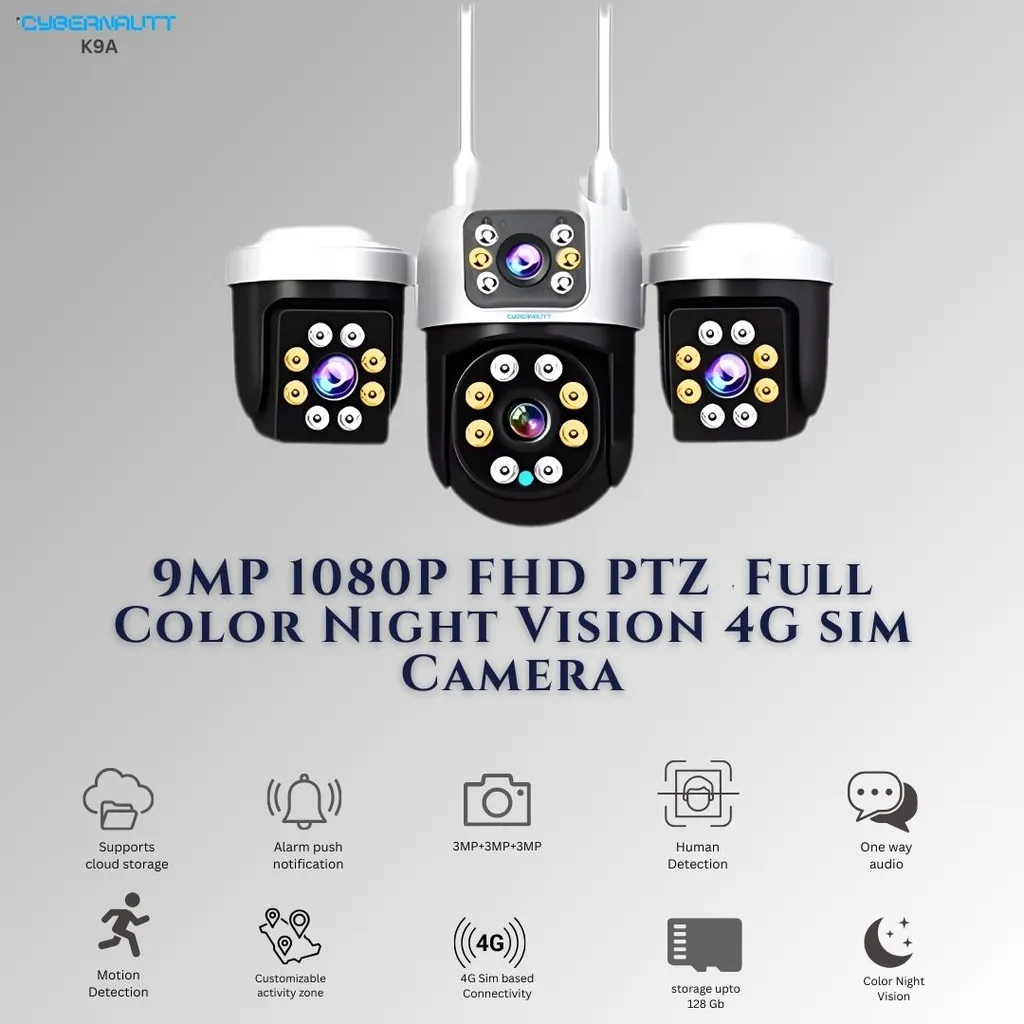 Cybernautt K9A 4G Triple lens 9MP 1080P FHD PTZ Full C
