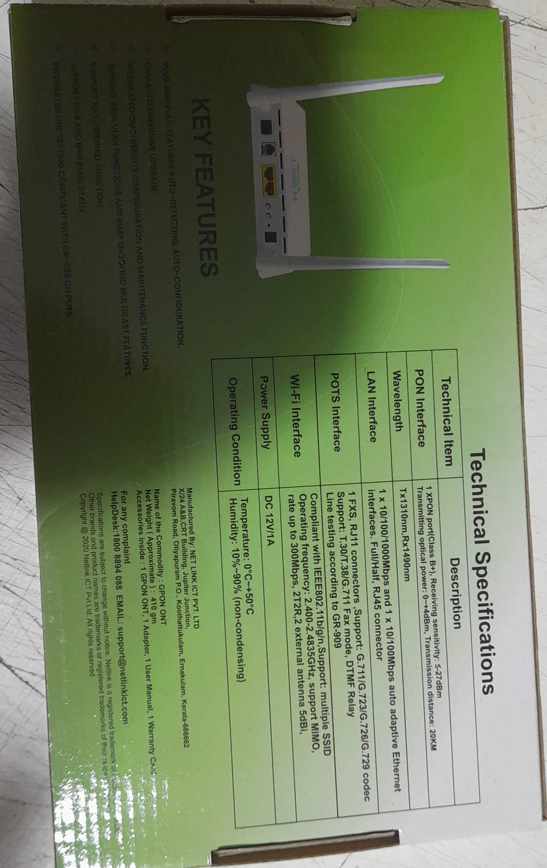 Netlink WiFi Modem Dual Antenna with Voice GPON/EPON (H