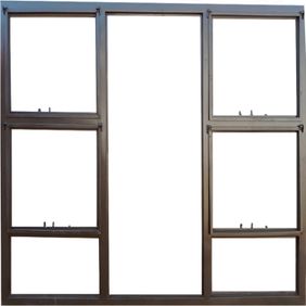 Window steel top hung Dual double window, 2400mm x 1800mm Bronze ...