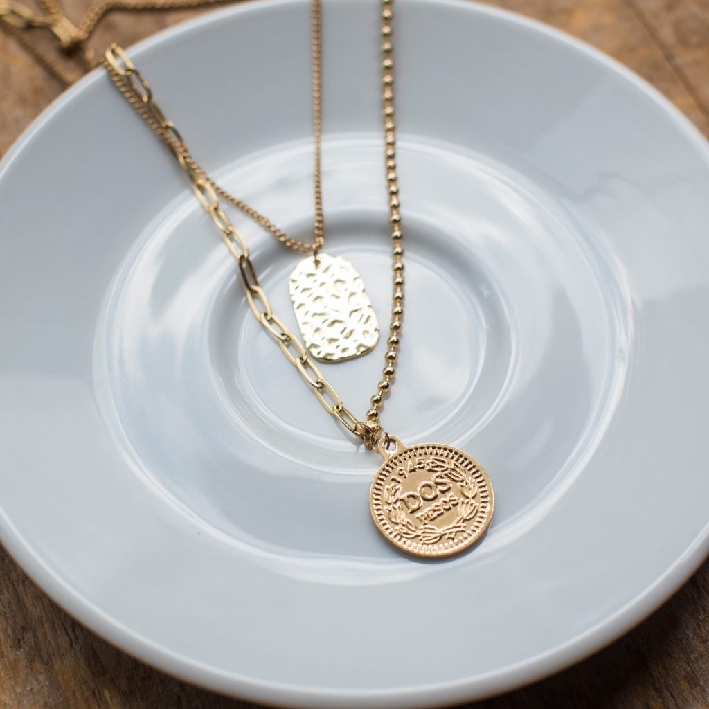 Vintage Triple Layered Chain with Coin Pendant Necklaces - NANKIA
