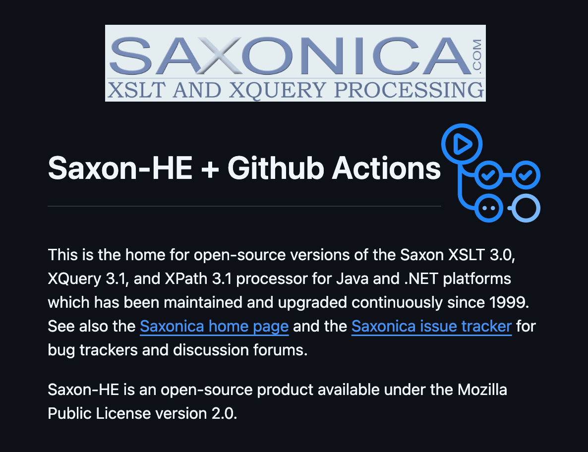 como ejecutar saxon en github actioons