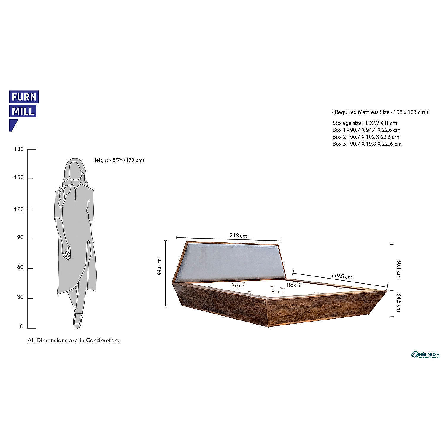 Buy Avan Bed with storage King size Online at Furnmill 496502