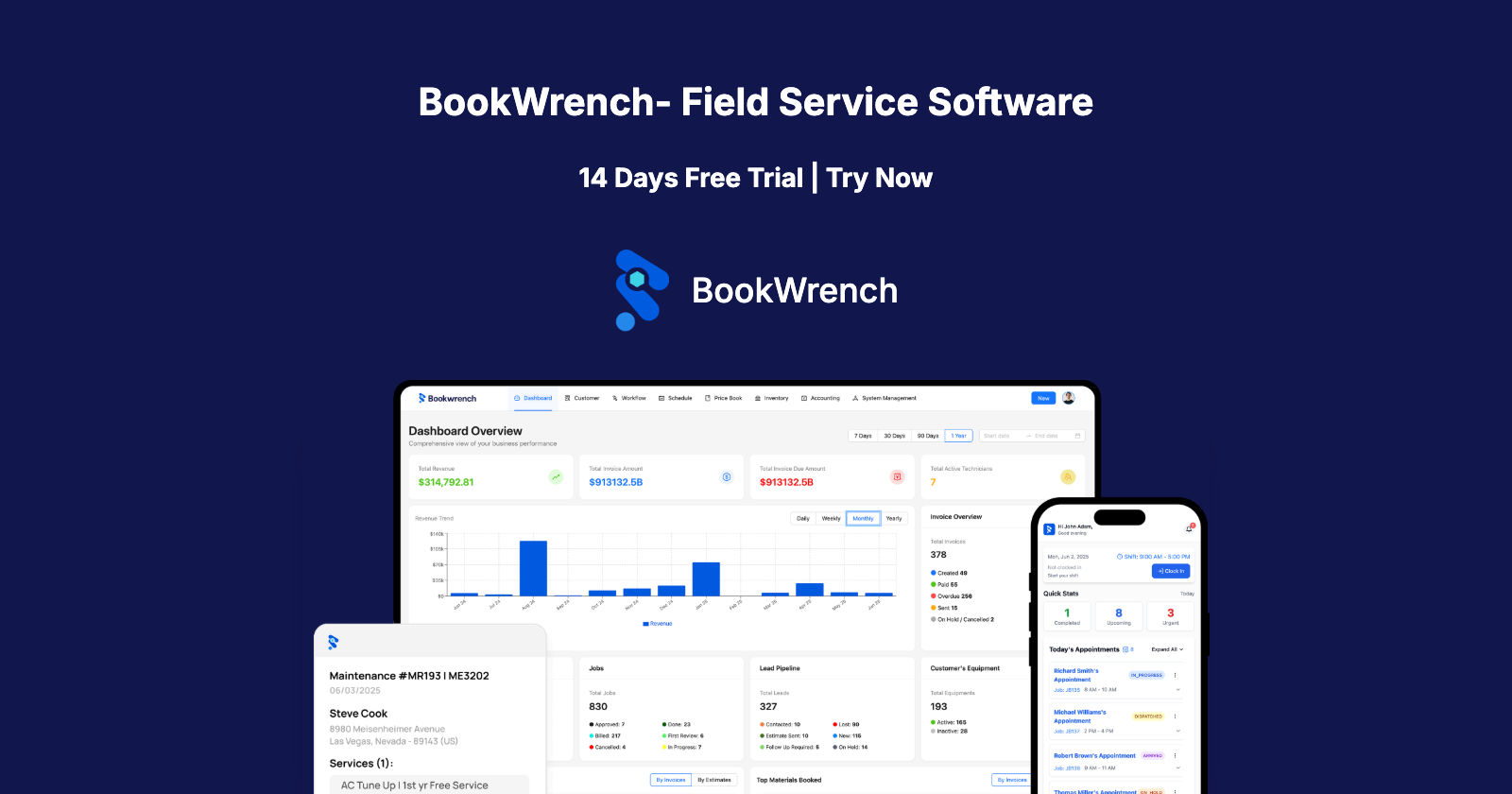 BookWrench | Field Service Management Software for HVAC, Plumbing ...