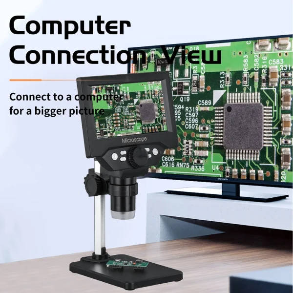 Digital Microscope 10MP 1000X Magnification 8 LED Light SD Card Storage ...