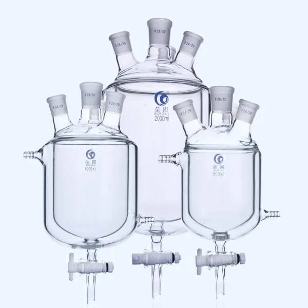 Borosilicate Glass Jacketed Reaction Flask: Lab Flask | Laboratory ...