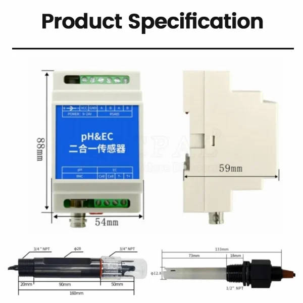 Din Rail PH EC Sensor: Ph Ec Sensor | Industrial Ph Sensor | Ph Sensor ...